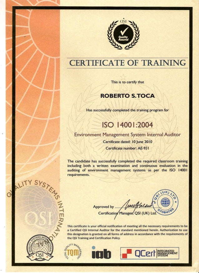 ISO 14OO1-Internal Auditor | PDF