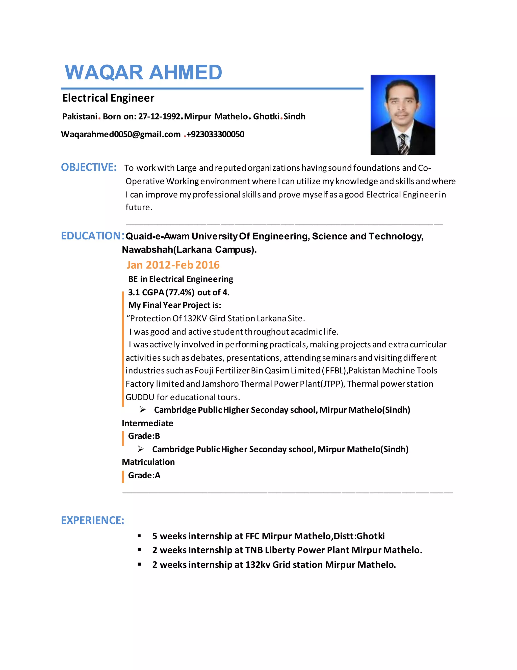 waqar cv | PDF