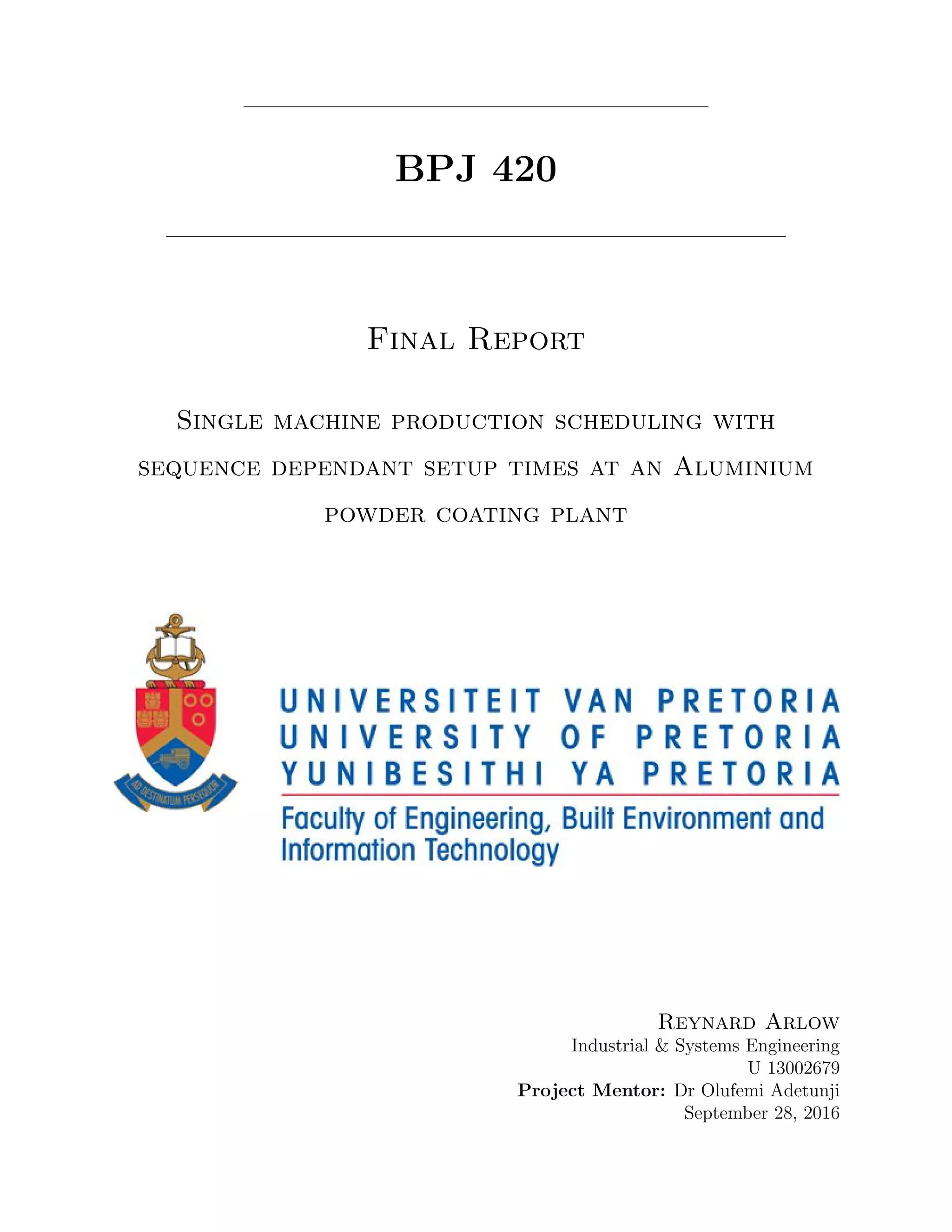 Reynard Arlow Final Year Project | PDF | Physics | Science
