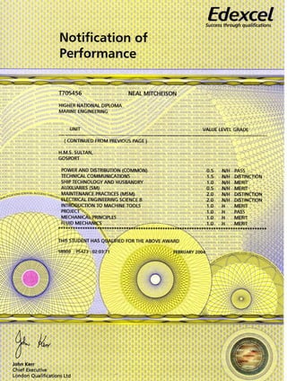BTEC HND Marine Engineering | PDF