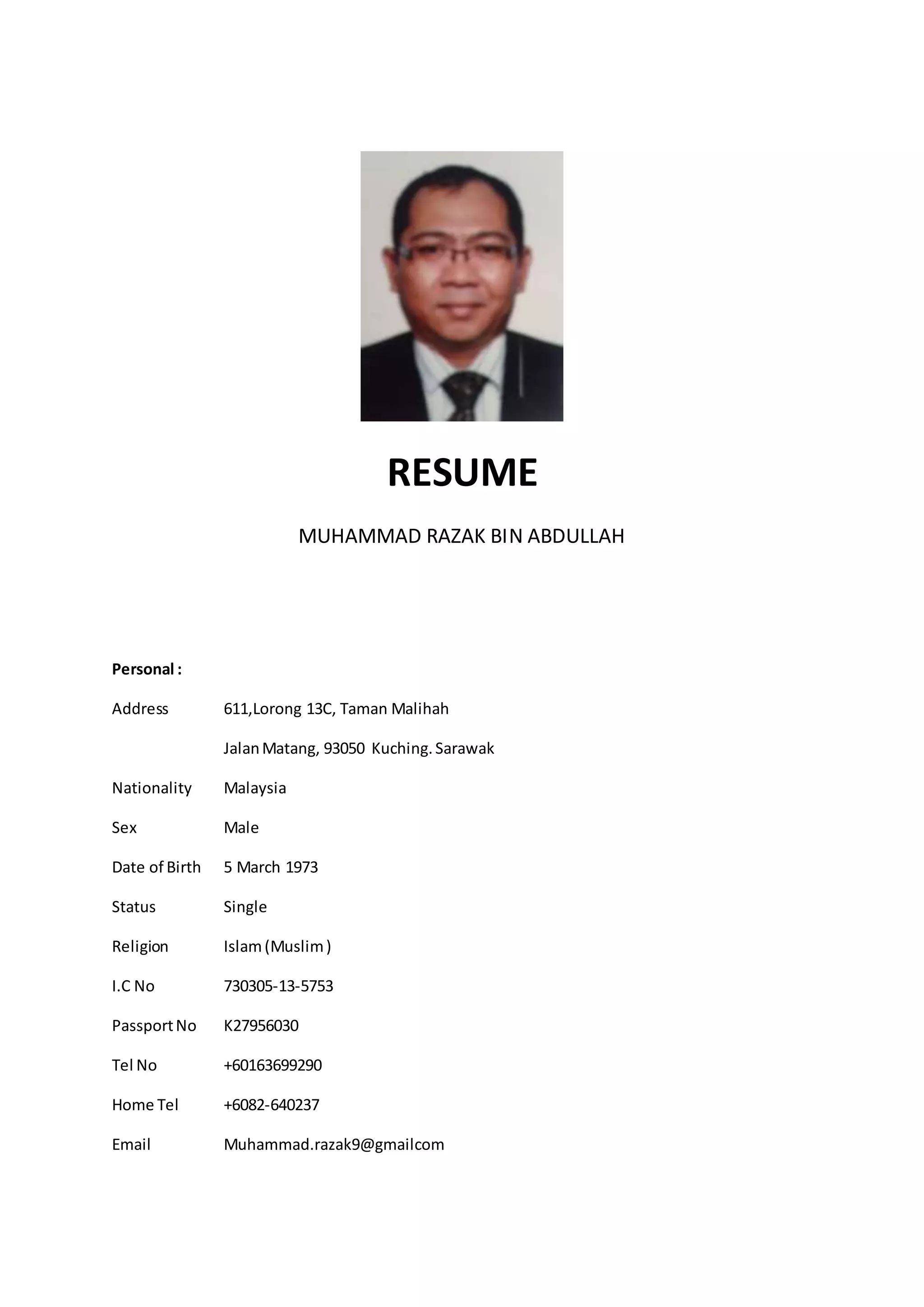 RESUME_razak_2015 | PDF
