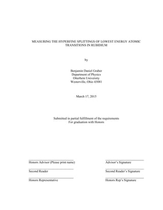 Measuring the Hyperfine Splittings of Lowest Energy Atomic Transitions ...