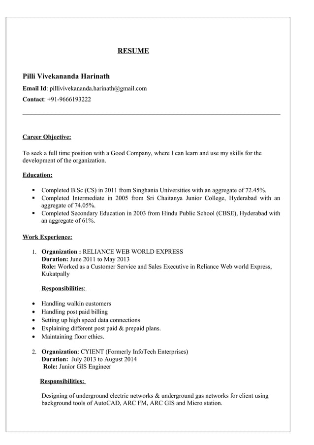 Hari Resume updated 2015 | PDF