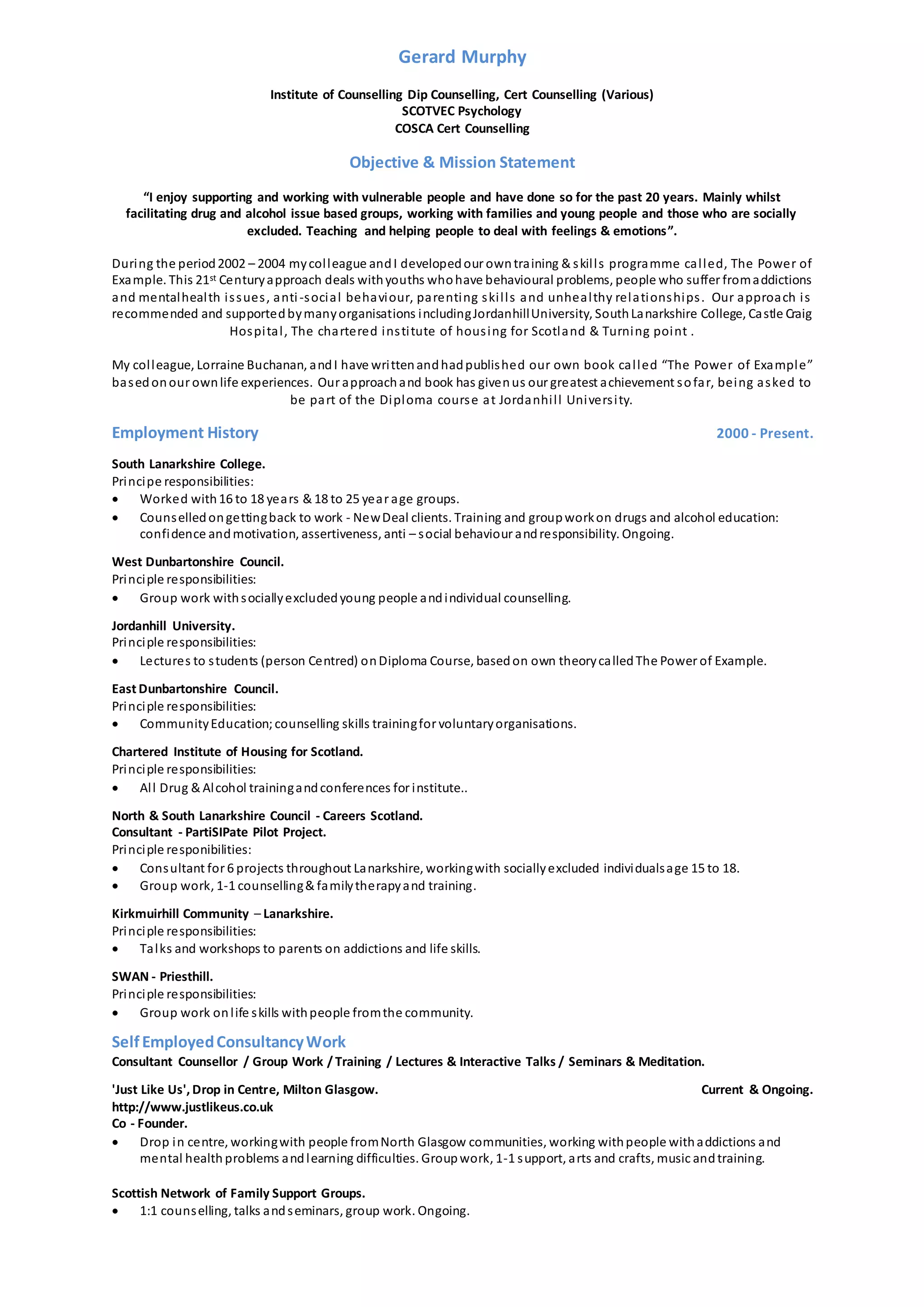 CV-Gerry Murphy 2016 | DOCX | Careers