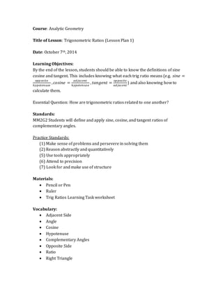 edTPA Lesson Plans 1-3 | PDF