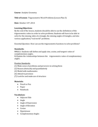 edTPA Lesson Plans 1-3 | PDF