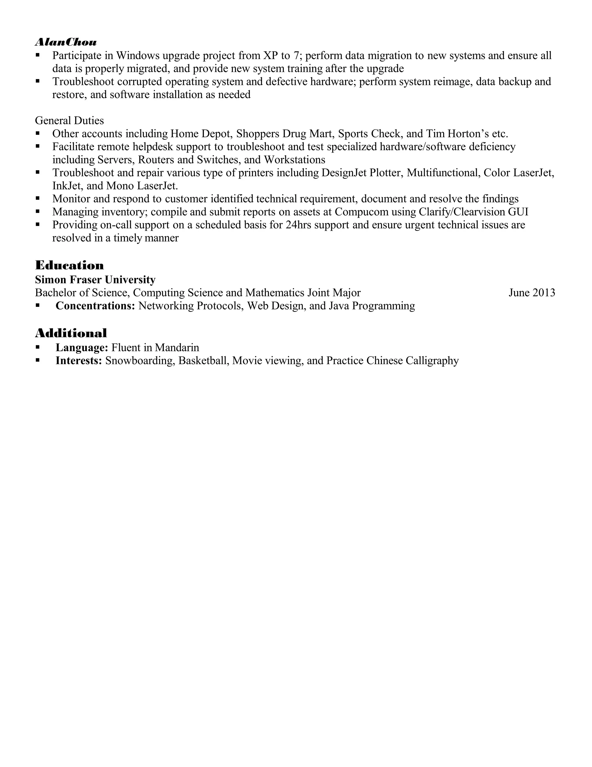 ResumeAlanChou2015 | DOC