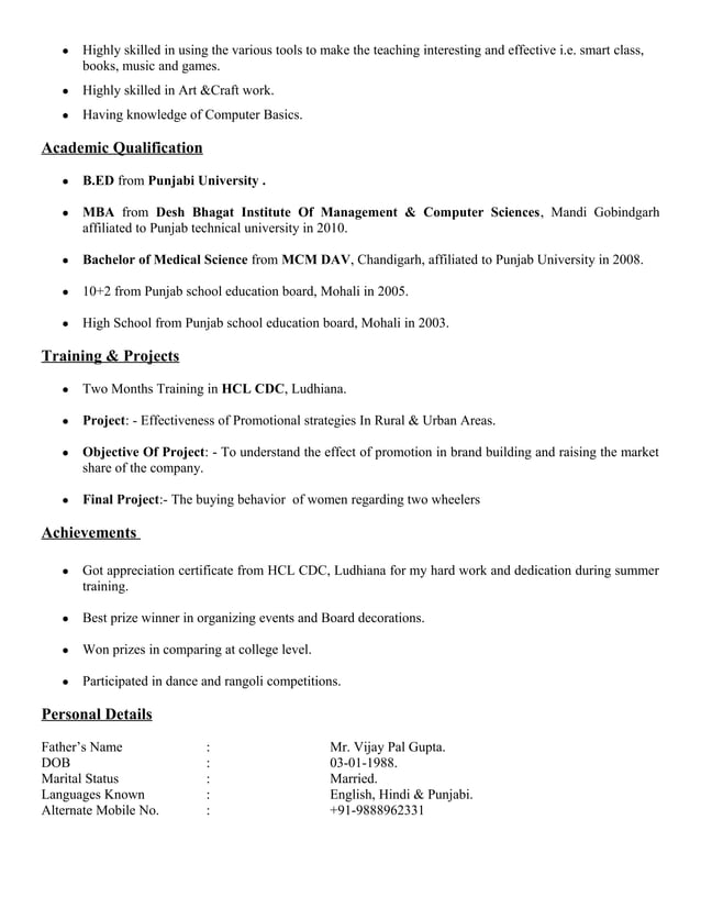 Shruti Resume | PDF