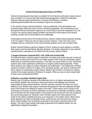 Carbon Deposits Cause and effect Final-Colburn | PDF