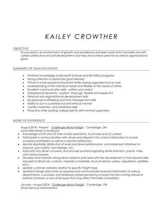 Kailey's Resume 2015 (No Personal Info) | DOC