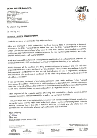 Reference Letter - Chris Hall (CFO) | PDF