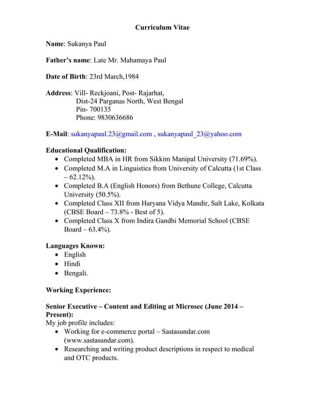 Sukanya - biodata | DOC