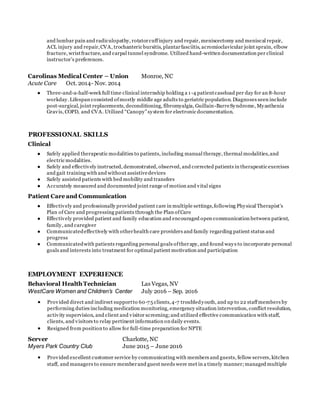 Jennifer Parker Entry-Level PTA Resume | DOCX