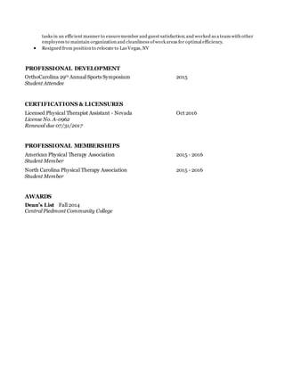 Jennifer Parker Entry-Level PTA Resume | DOCX