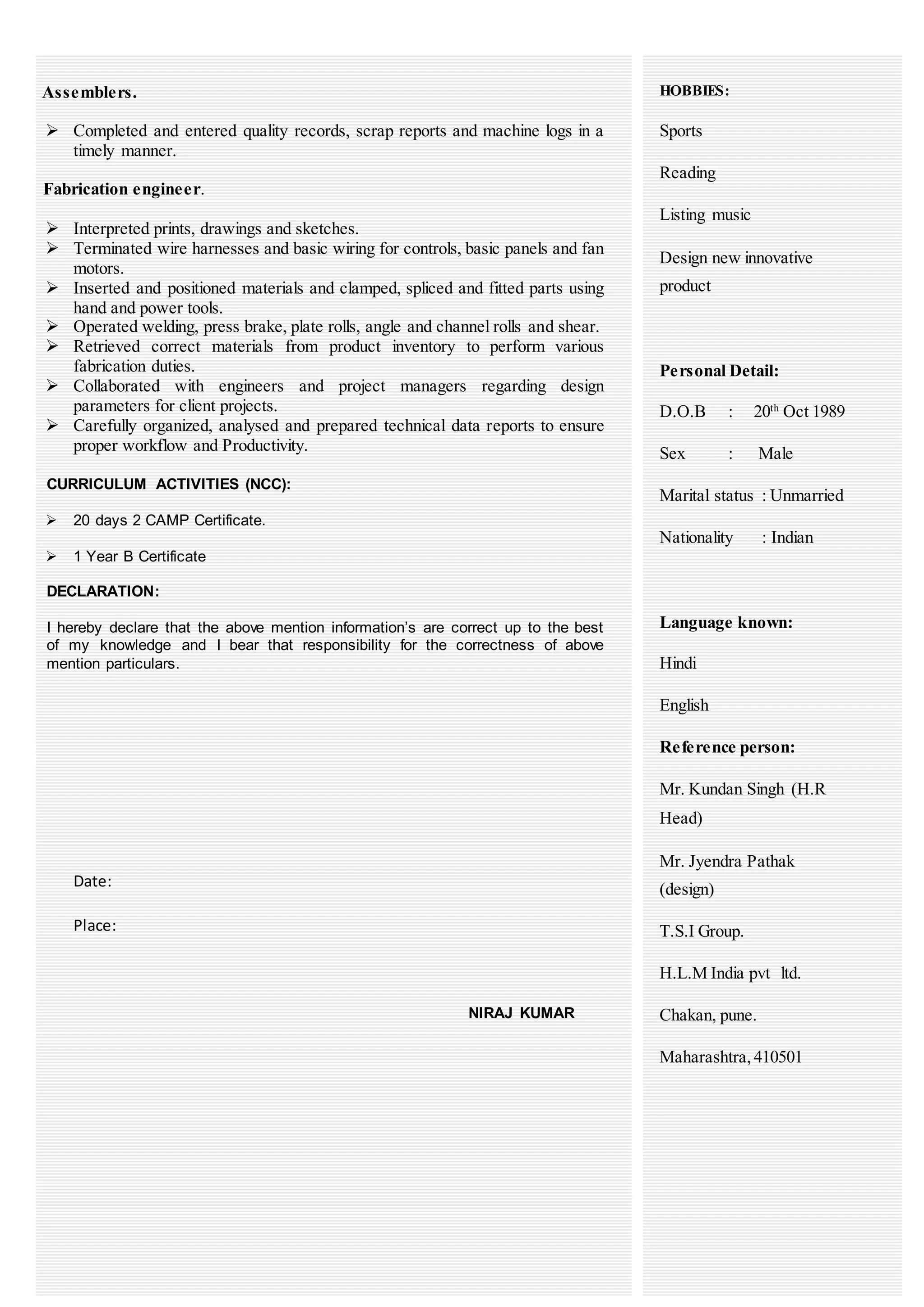 NIRAJ CV (1) | DOCX