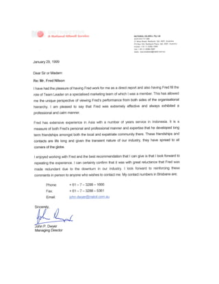 John Dwyer LOR | PDF