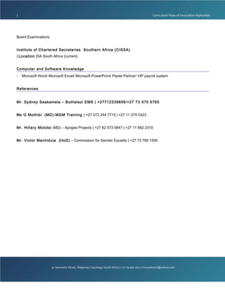 summary IM CV 2015 | DOC | Business Accounting & Finance | Business