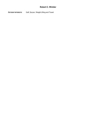 Robbie Winkler Complete Resume | PDF