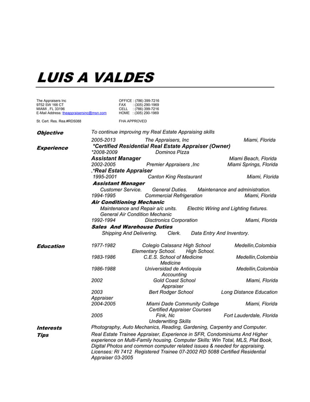 Luis A Valdes Resume PDF | PDF