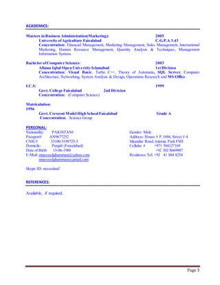 CV_-_Naveed | DOCX | Logistics and Transportation Industry | Industries