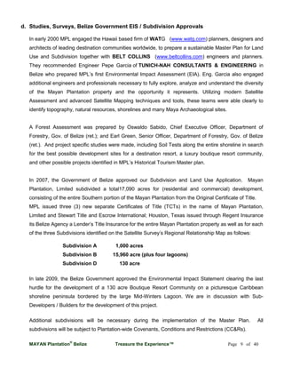 01 Why Belize - Our Story and Vision - Mayan Plantation, Belize | PDF