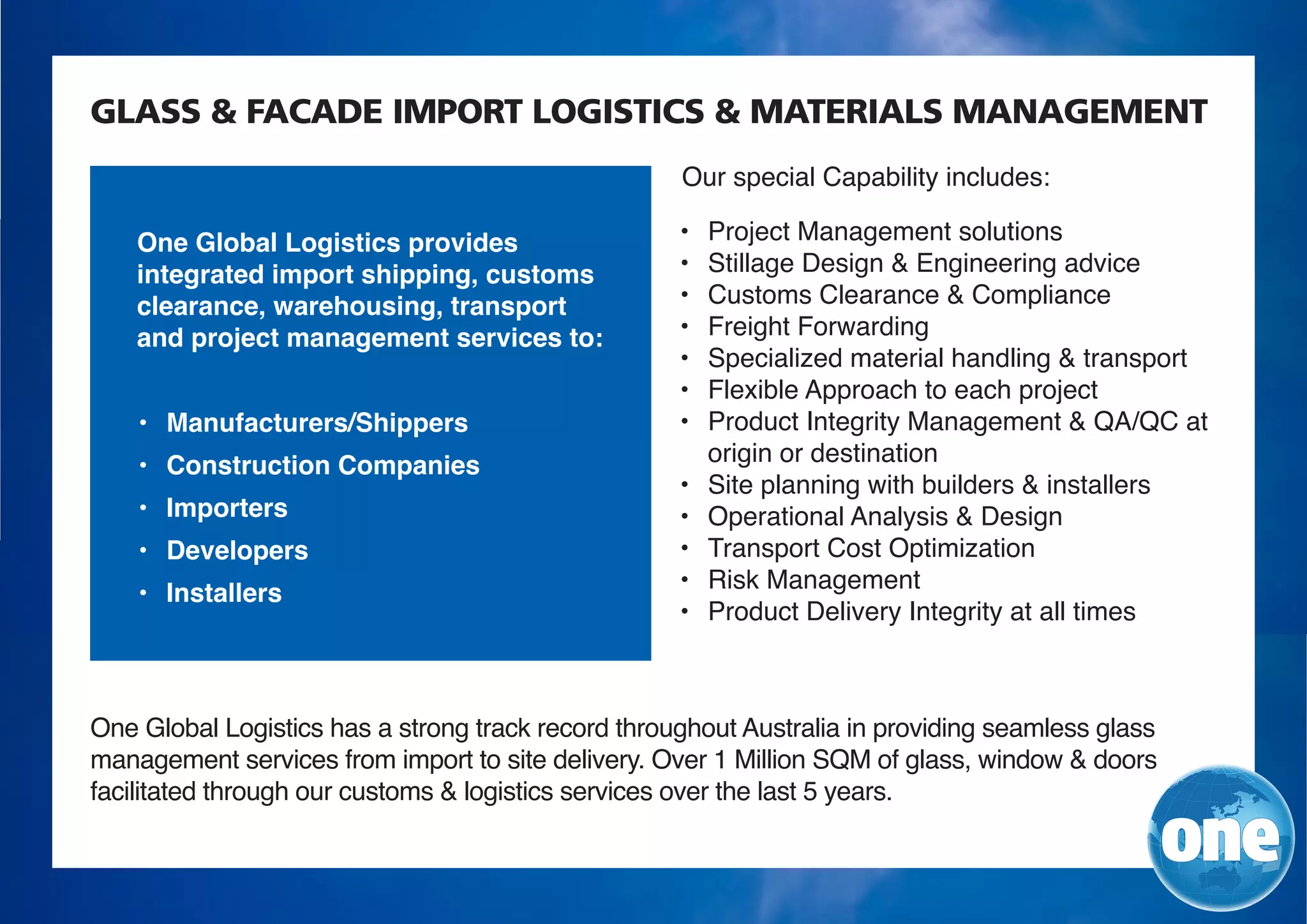 Glass & Facade Logistics Capability Statement V1 | PDF