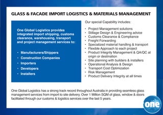 Glass & Facade Logistics Capability Statement V1 | PDF