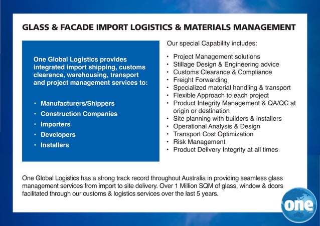 Glass & Facade Logistics Capability Statement V1 | PDF | Logistics ...