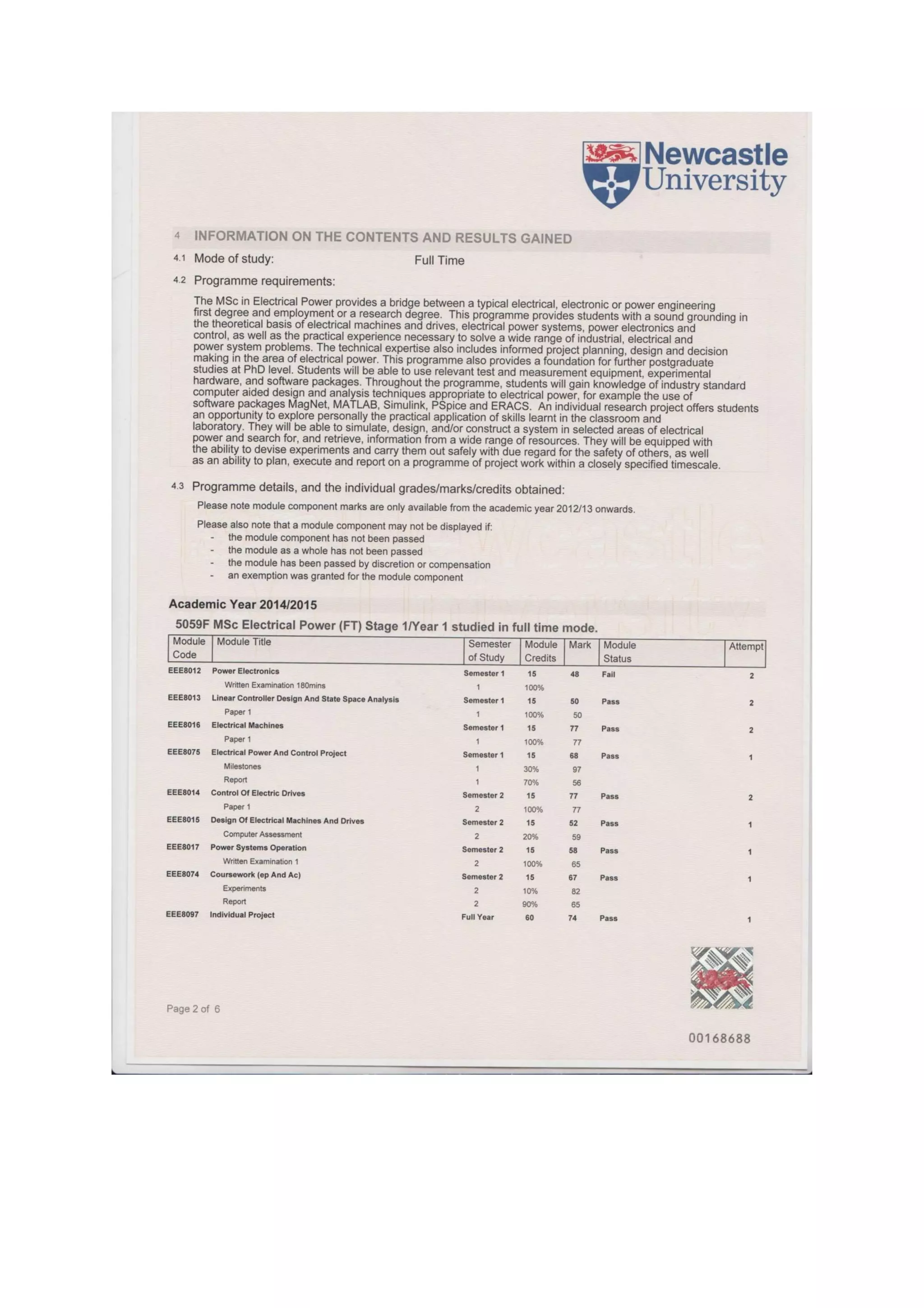 Master Degree and Master Degree Transcript | PDF