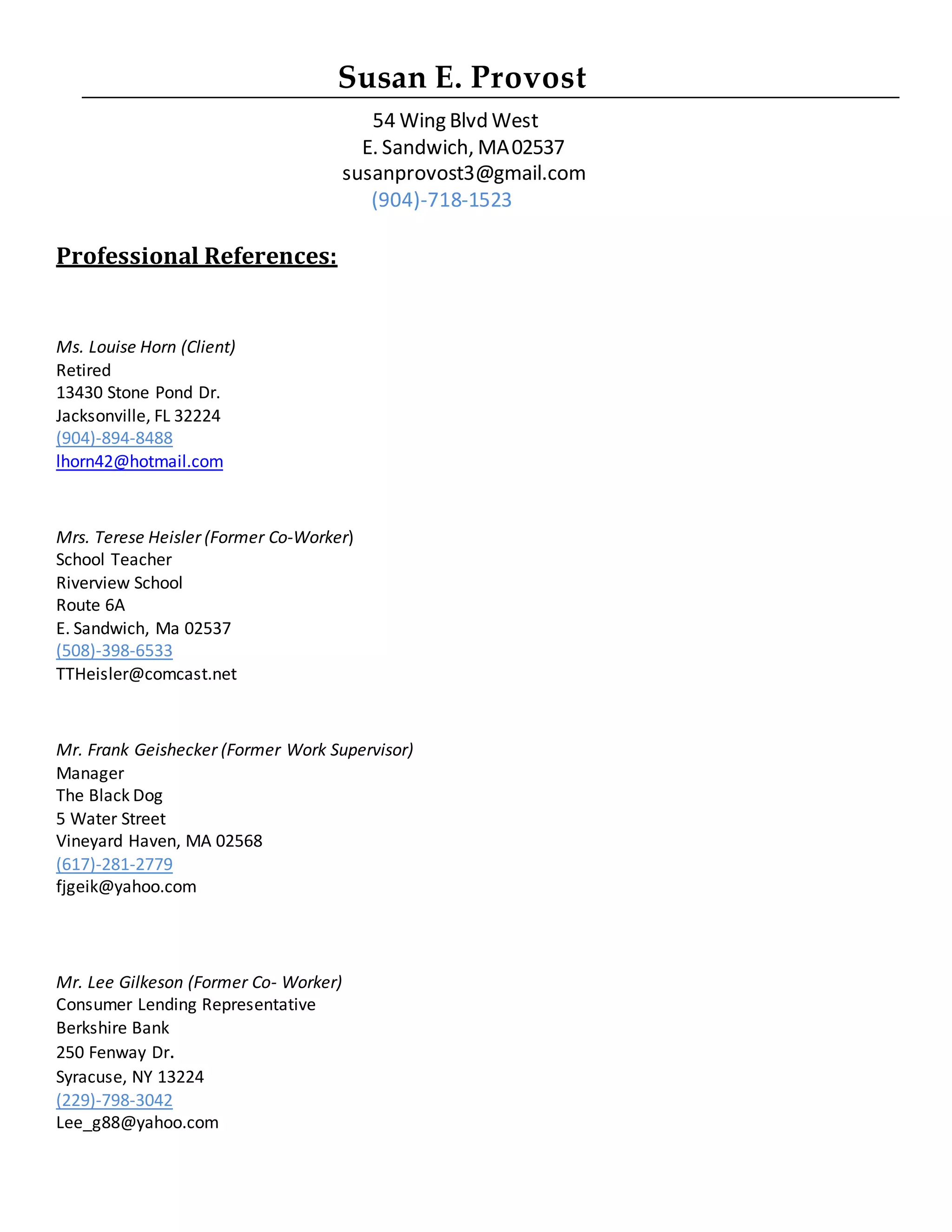 Professional References | DOCX