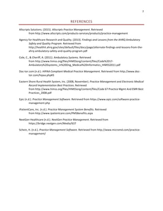 Ambulatory Practice Management System Report | PDF