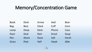 Memory, Concentration and | PPTX
