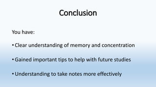 Memory, Concentration and | PPTX