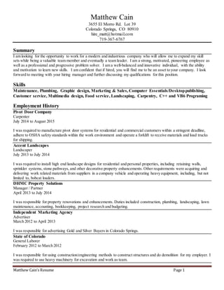 Matthew'sResume | PDF