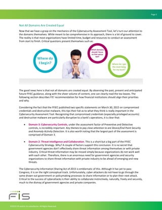 FIS article - FFIEC Cybersecurity Assessment - by Andy Kim - Summer ...