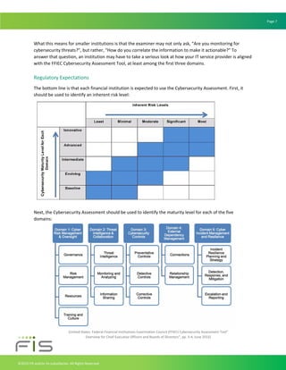 FIS article - FFIEC Cybersecurity Assessment - by Andy Kim - Summer ...