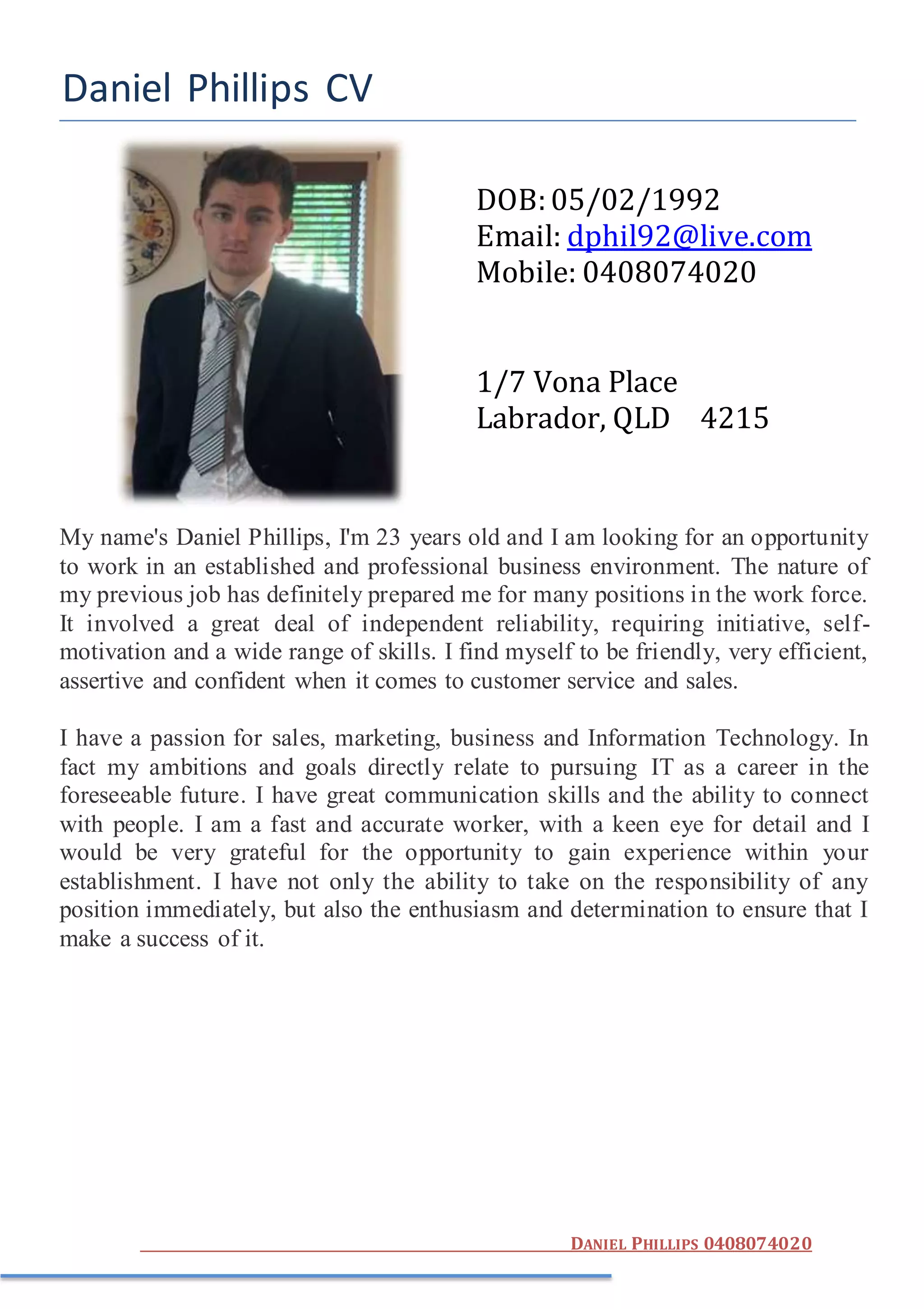 Daniel Phillips CV | PDF