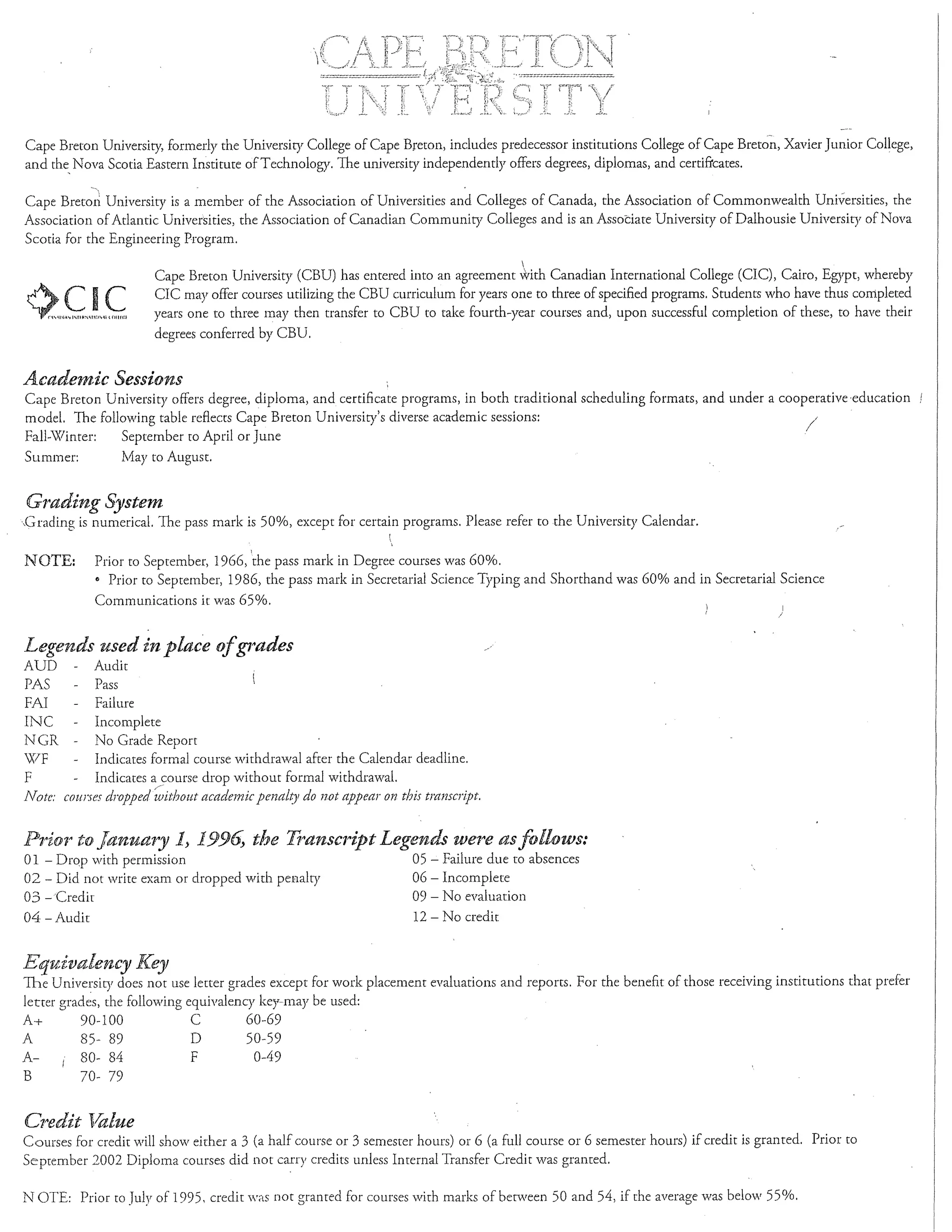 Eric's CBU Transcript | PDF