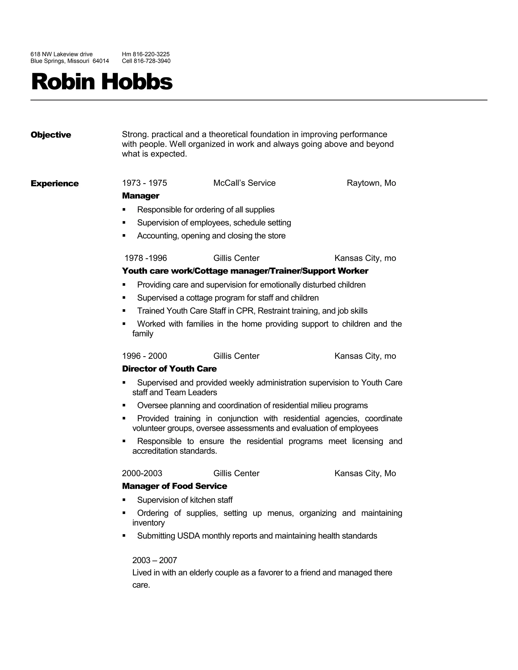 Resume Robin | DOC