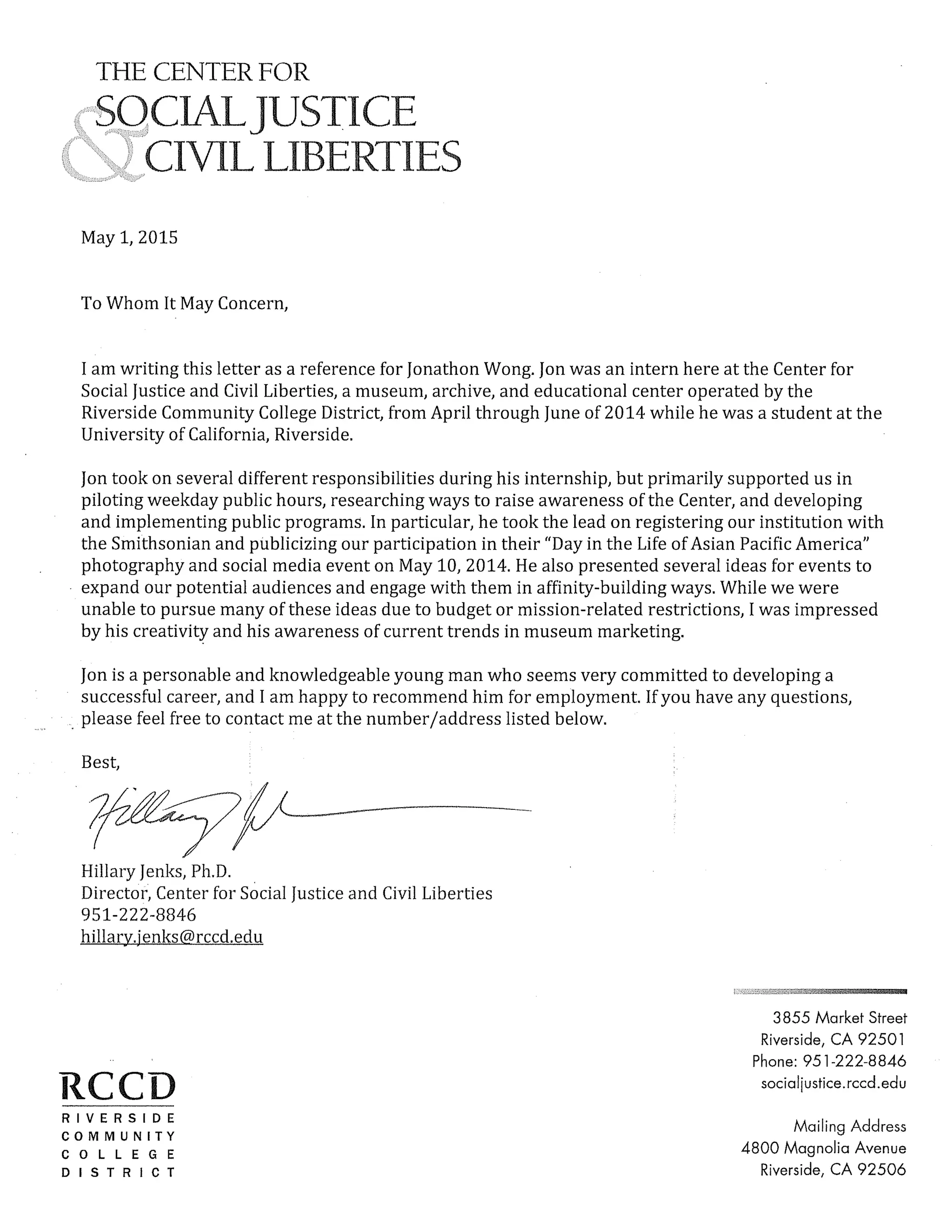 Reference Letter_Jon Wong | PDF