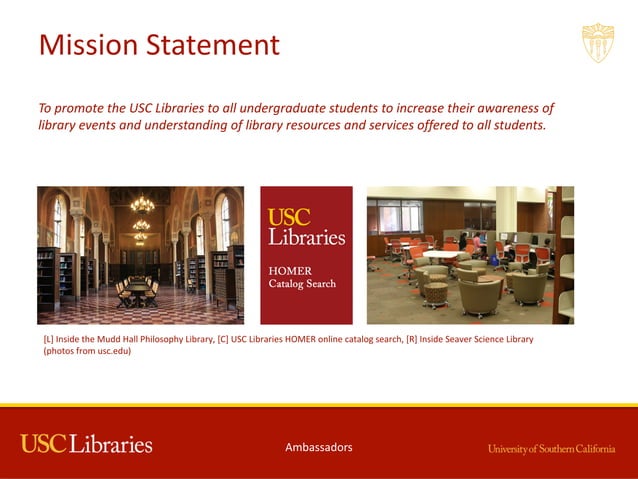 USC Library Ambassadors Program Overview | PPT | Free Download