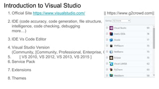 Productivity Enhencement with Visual Studio | PPTX