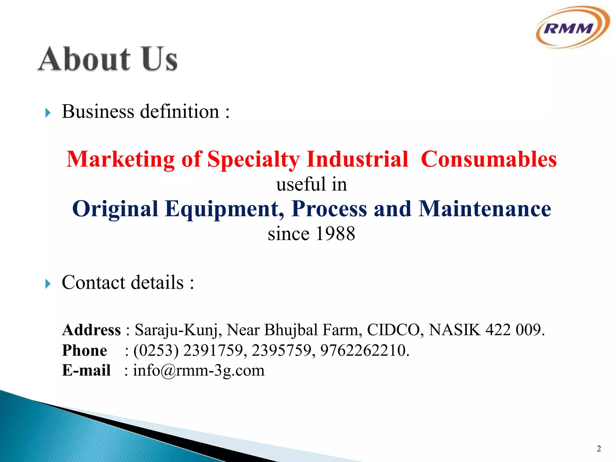 RMM - Product Range | PPT