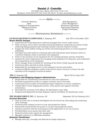 Daniel Costello Resume 11162014 | DOC