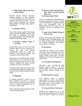SkyNet Services | PDF