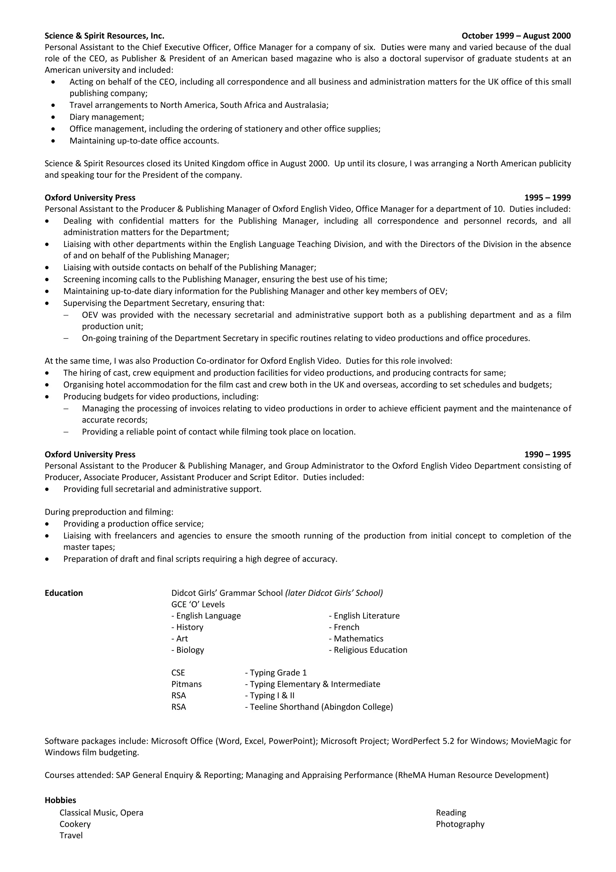 Curriculum vitae Penny Cooke | PDF