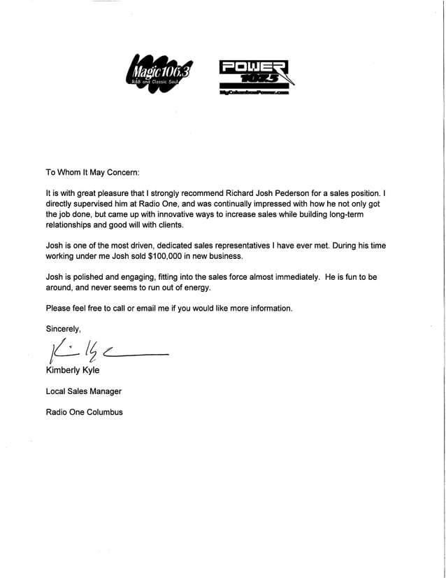 Radio One Testimonial Letter | PDF
