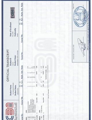 BACHELOR TRANSCRIPT - TORKI GHULAM | PDF