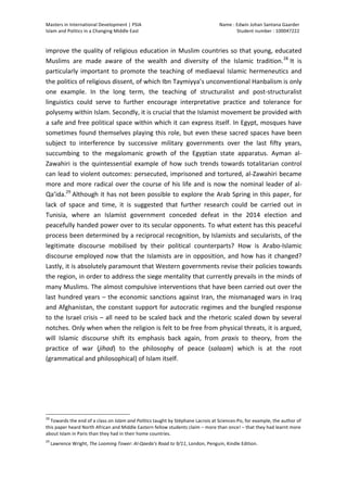 Gaarder, E. - Islam and Politics - FINAL Research Paper | PDF