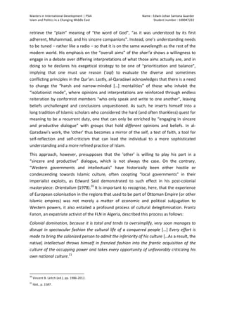 Gaarder, E. - Islam and Politics - FINAL Research Paper | PDF